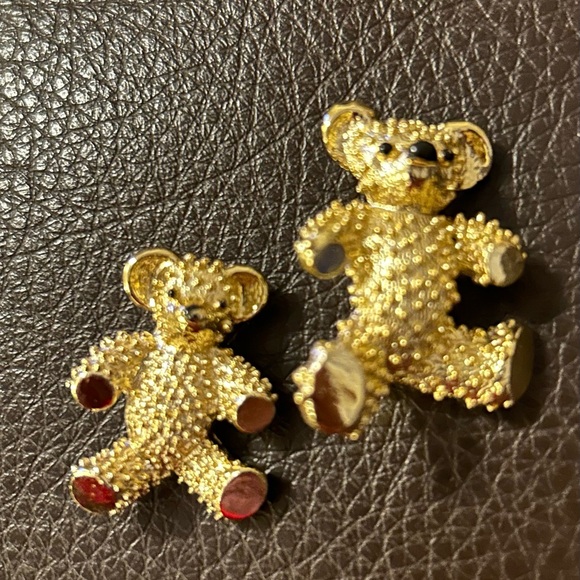 Jewelry | Vintage Pair Of Gold Tone Teddy Bear Pins | Poshmark